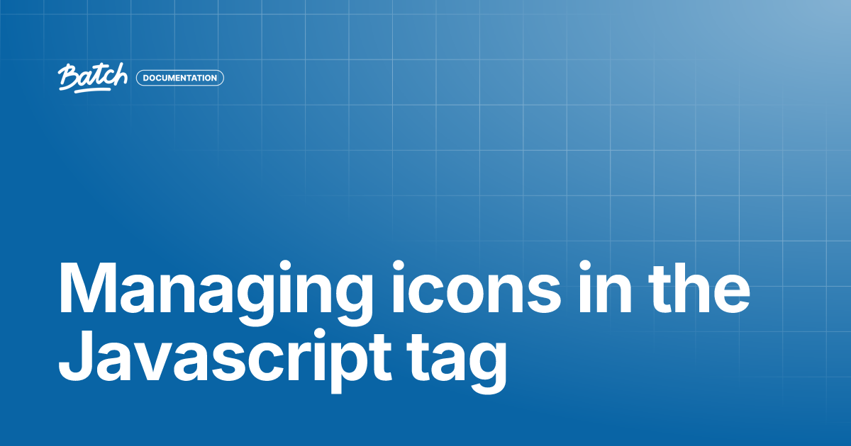 Managing icons in the Javascript tag | Batch Documentation