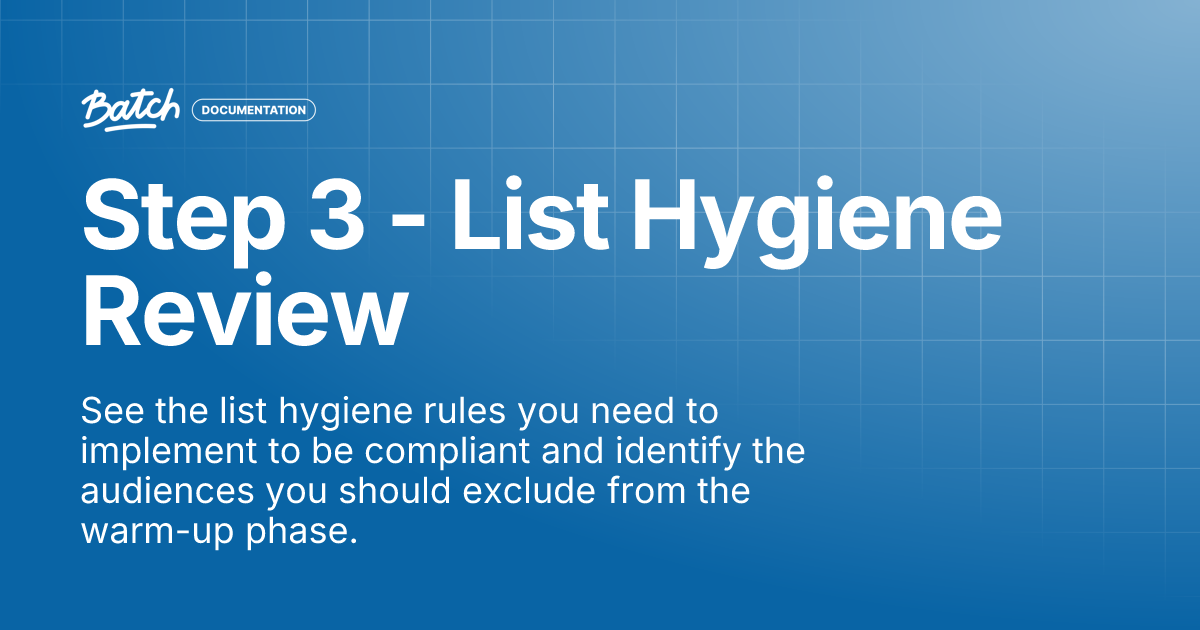 Step 3 - List Hygiene Review | Batch Documentation
