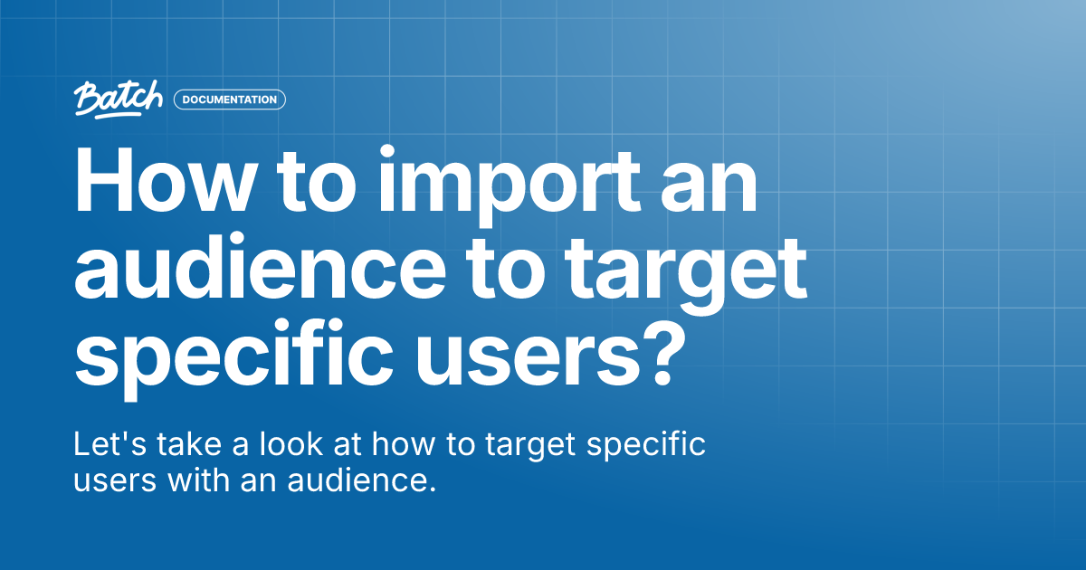 How to import an audience to target specific users? | Batch Documentation